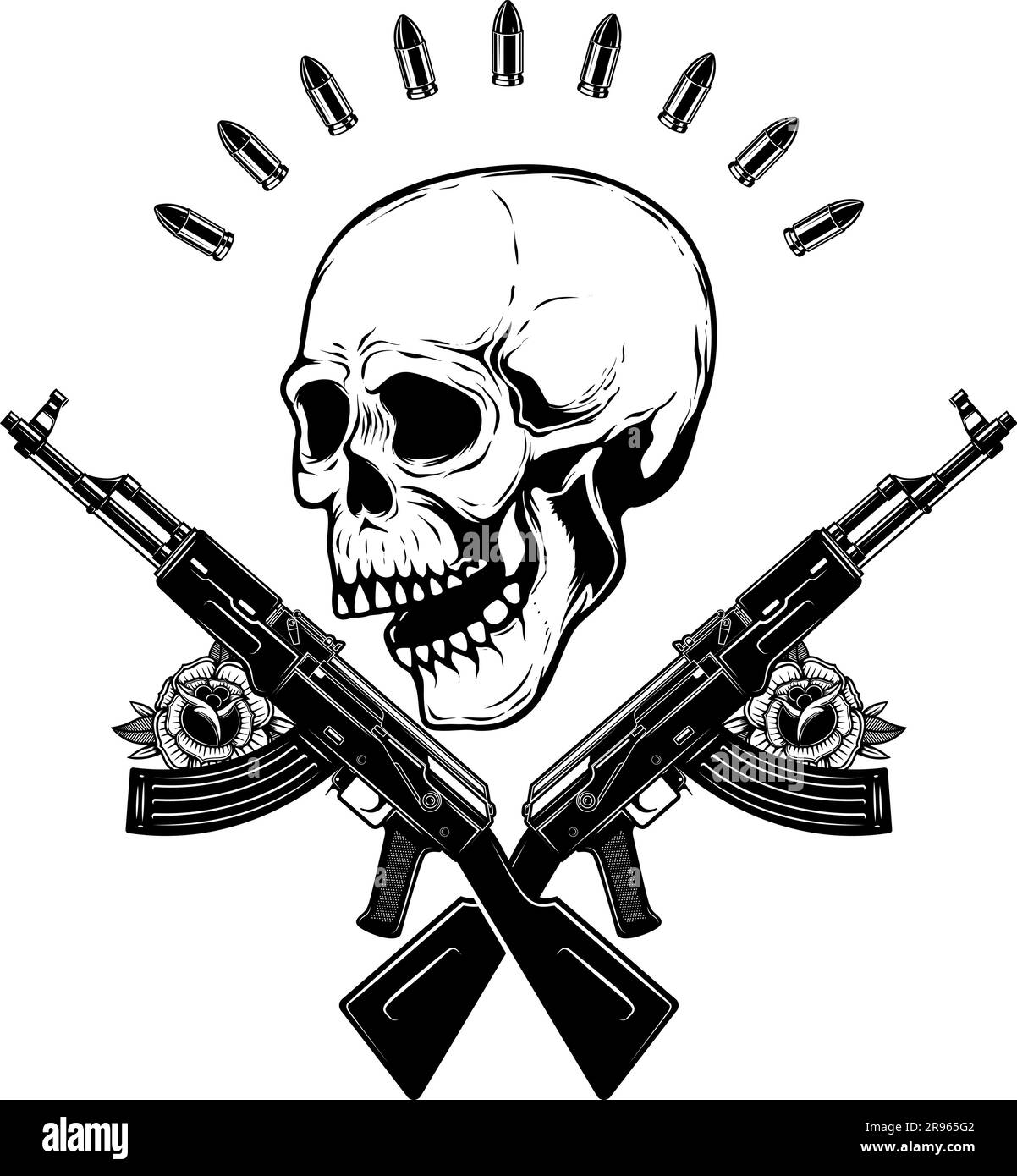 Crossed rifles badge Stock Vector Images - Alamy