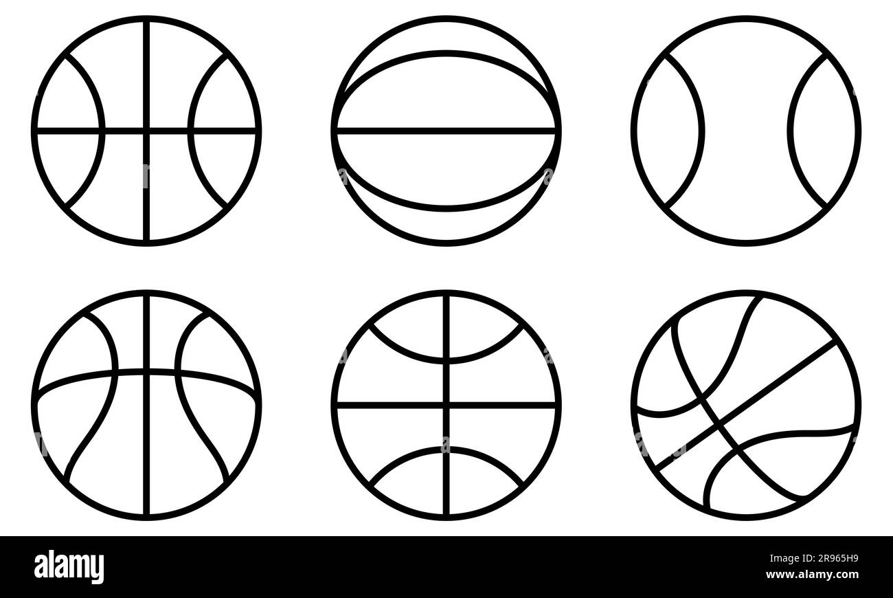 Basketball ball line icons. Sport concept. Vector illustration isolated ...