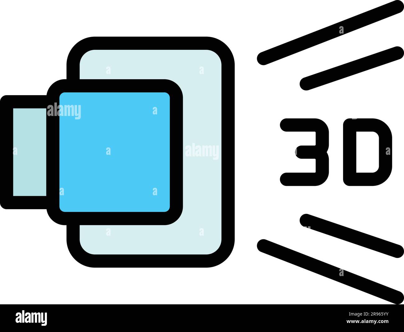 3d visual icon. Outline 3d visual vector icon for web design isolated ...