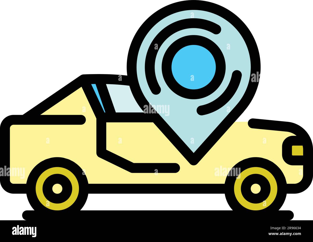 Sensor driving car icon. Outline Sensor driving car vector icon for web ...