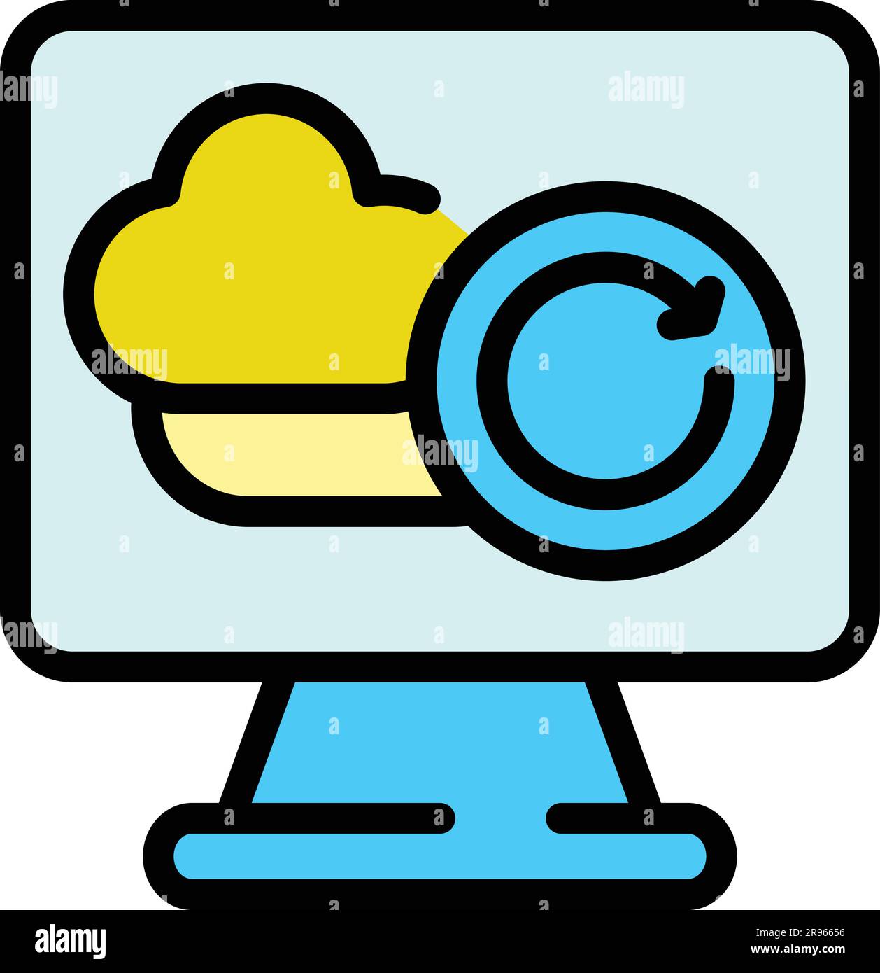 Computer backup icon. Outline Computer backup vector icon for web design isolated on white ...