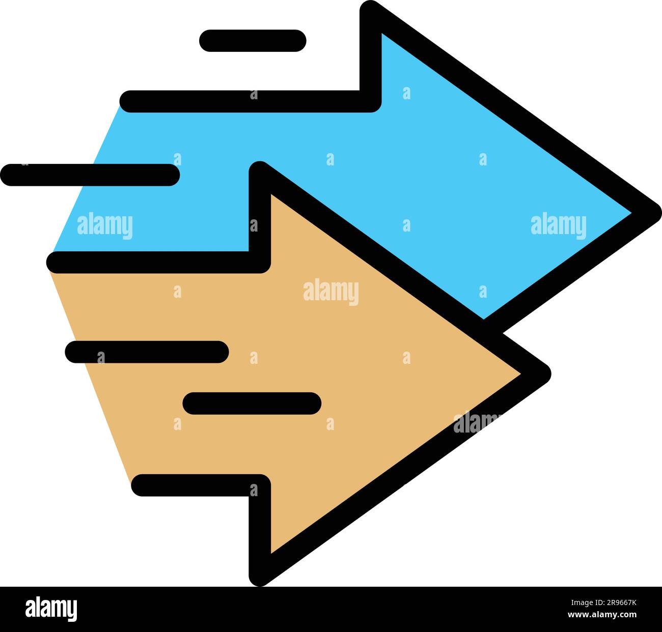 Fast arrows icon. Outline Fast arrows vector icon for web design ...