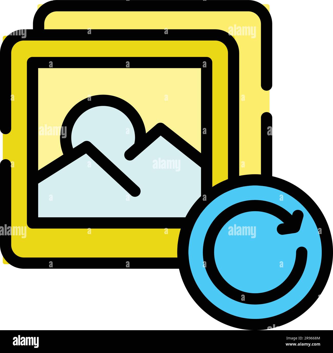 Pictures update icon. Outline Pictures update vector icon for web ...