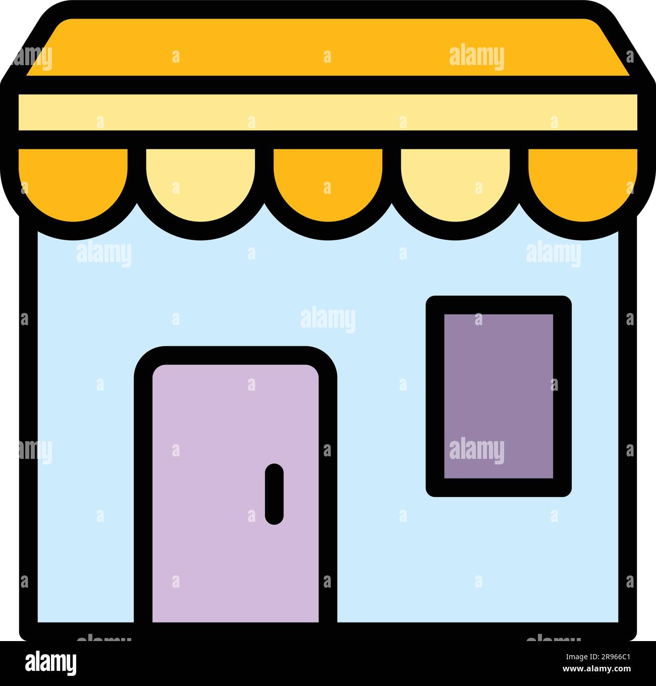 Narrow market street shop icon. Outline Narrow market street shop ...