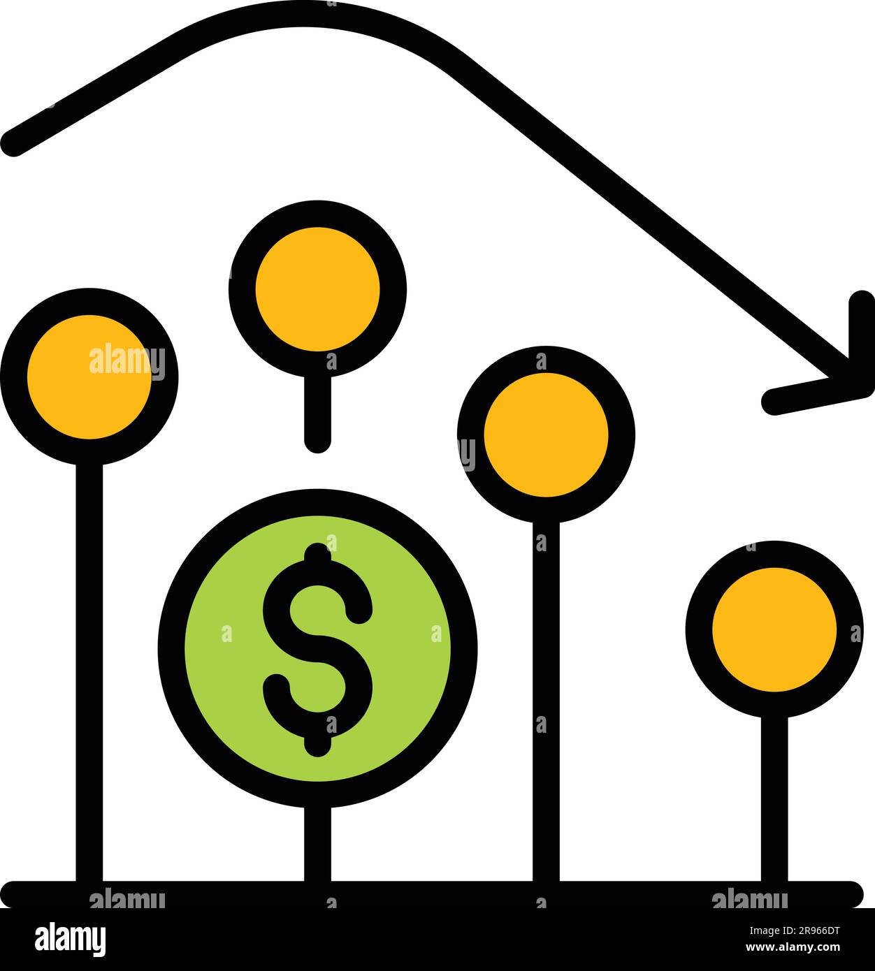 Narrow market graph icon. Outline Narrow market graph vector icon for ...