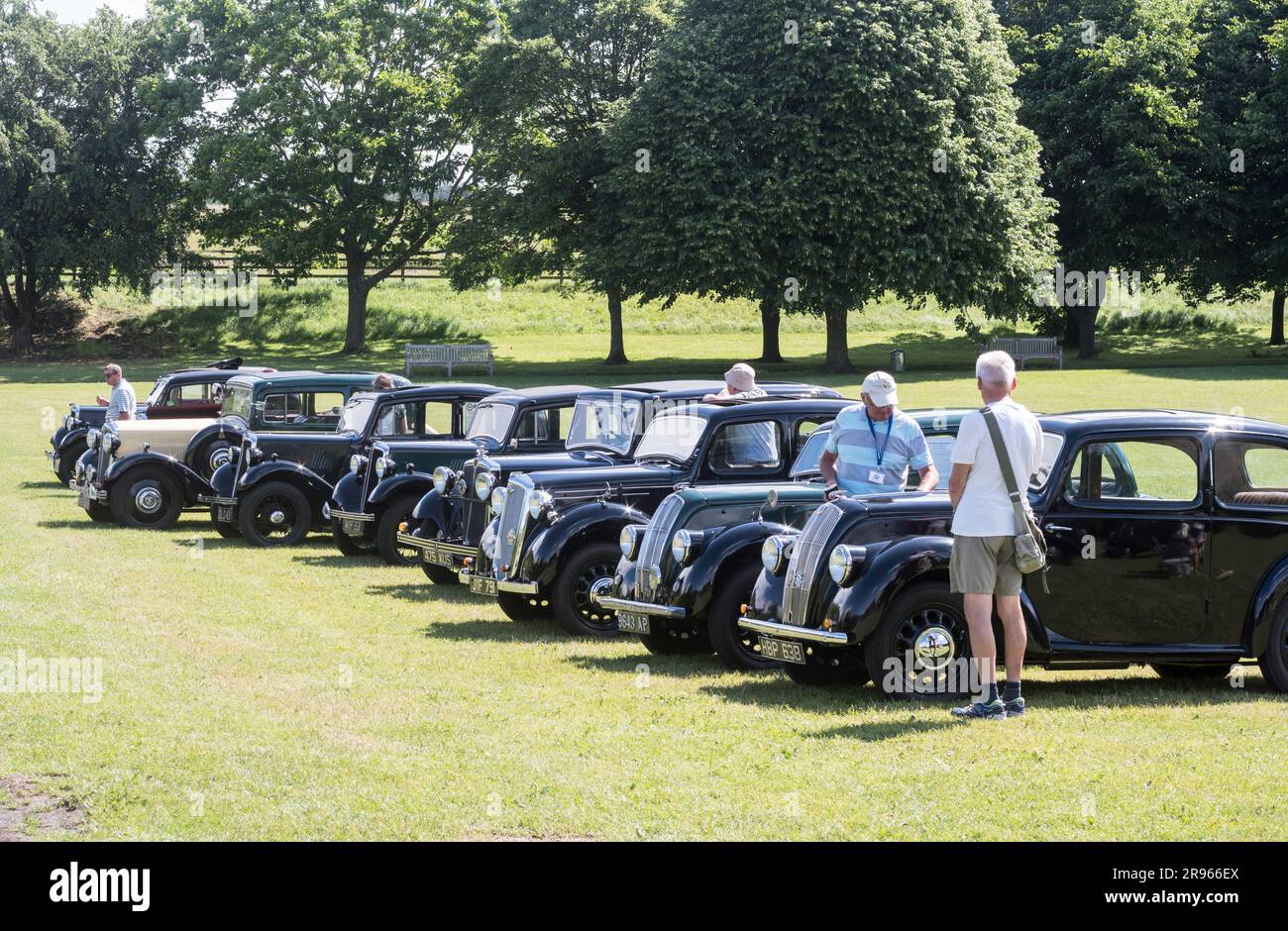 A row of vintage Morris cars seen at the Beamish Museum Morris Car ...