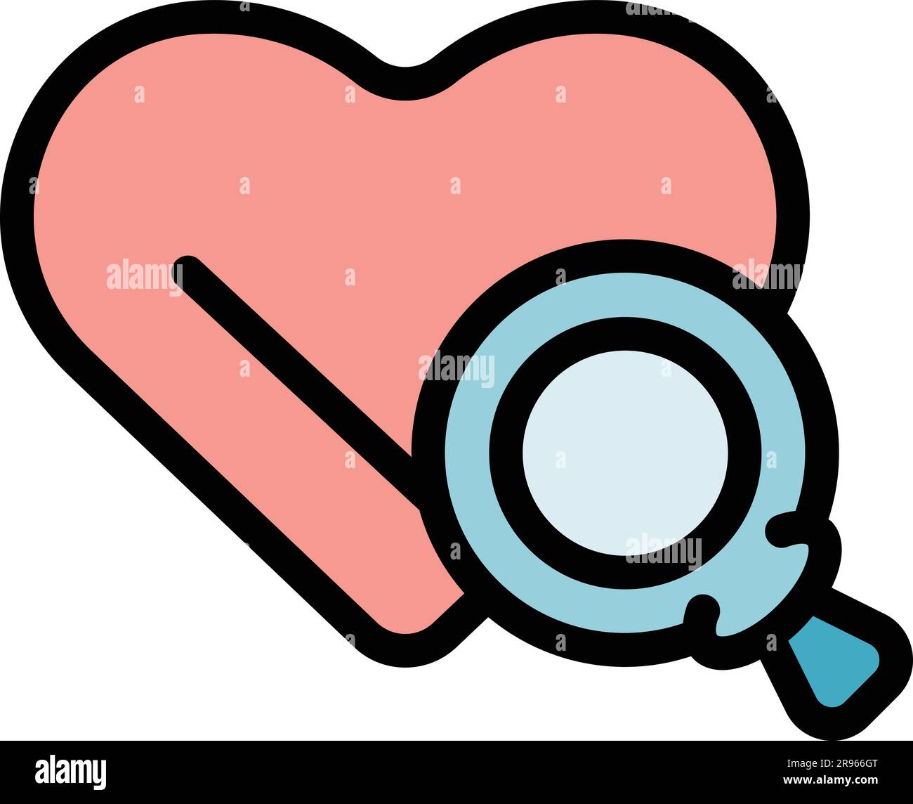 Heart search relationship icon. Outline Heart search relationship ...
