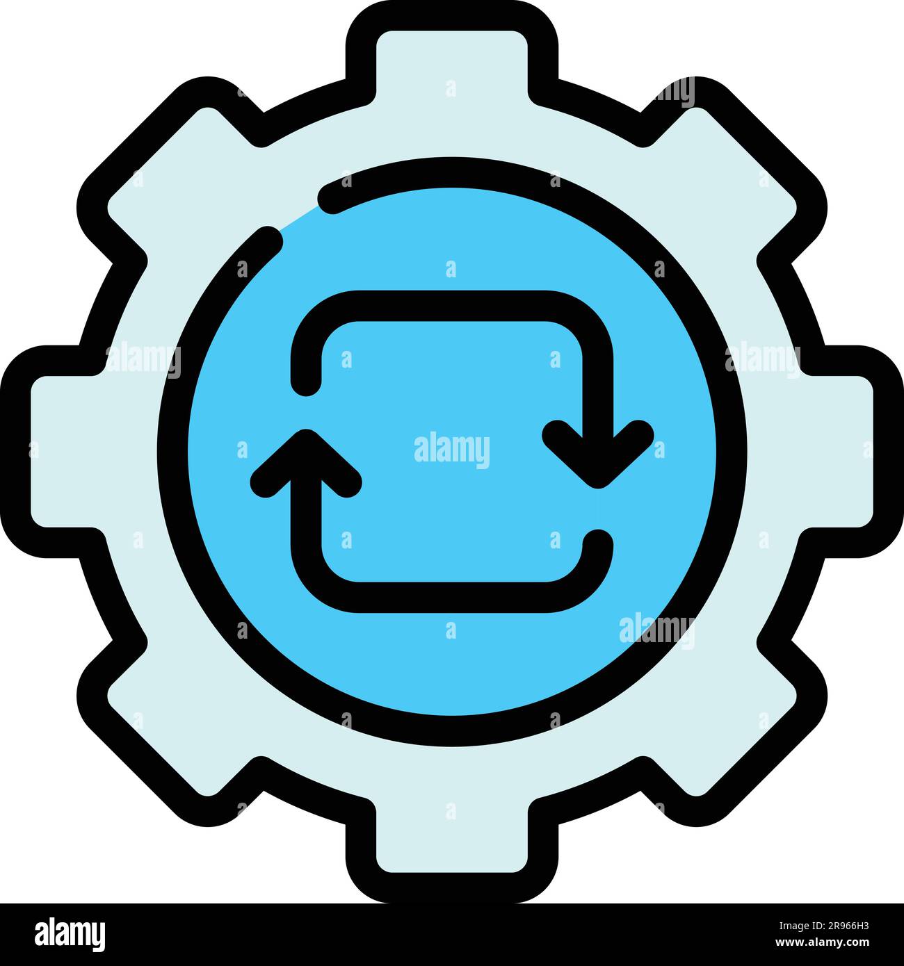 Gear update icon. Outline Gear update vector icon for web design ...