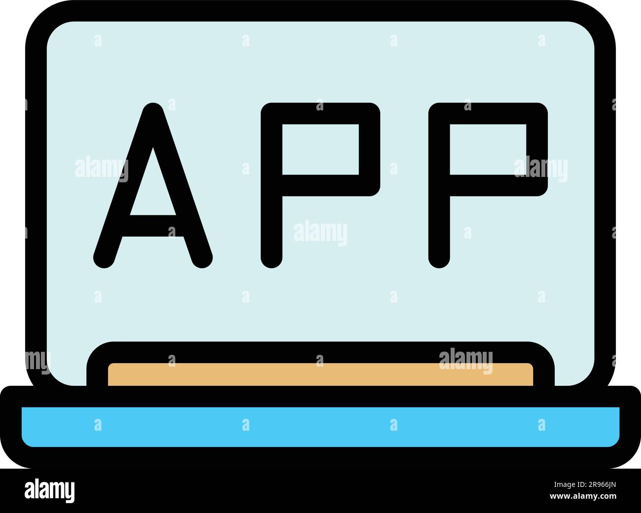App laptop icon. Outline App laptop vector icon for web design isolated ...