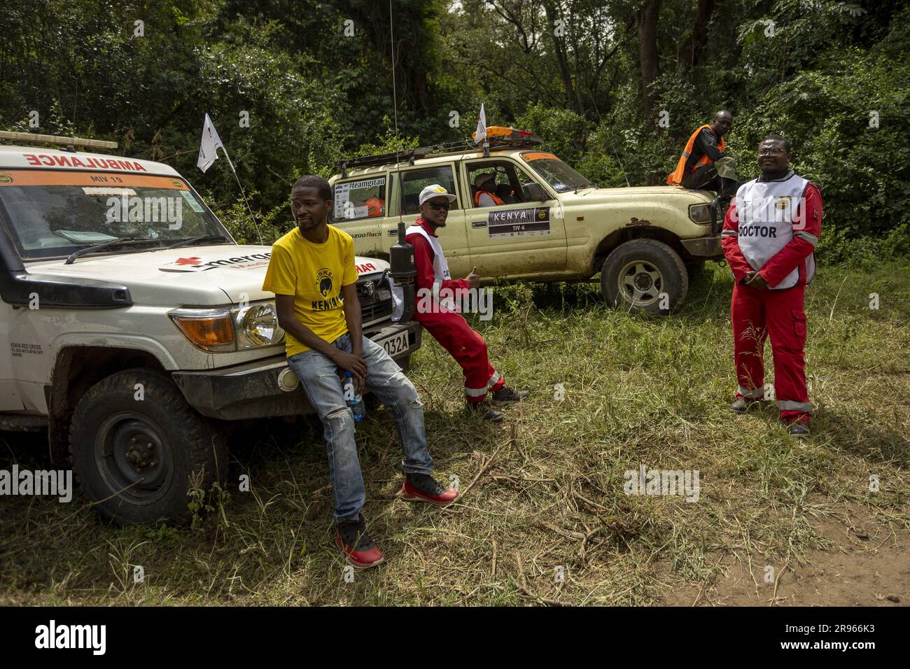 Marshals during the Safari Rally Kenya 2023, 7th round of the 2023 WRC ...