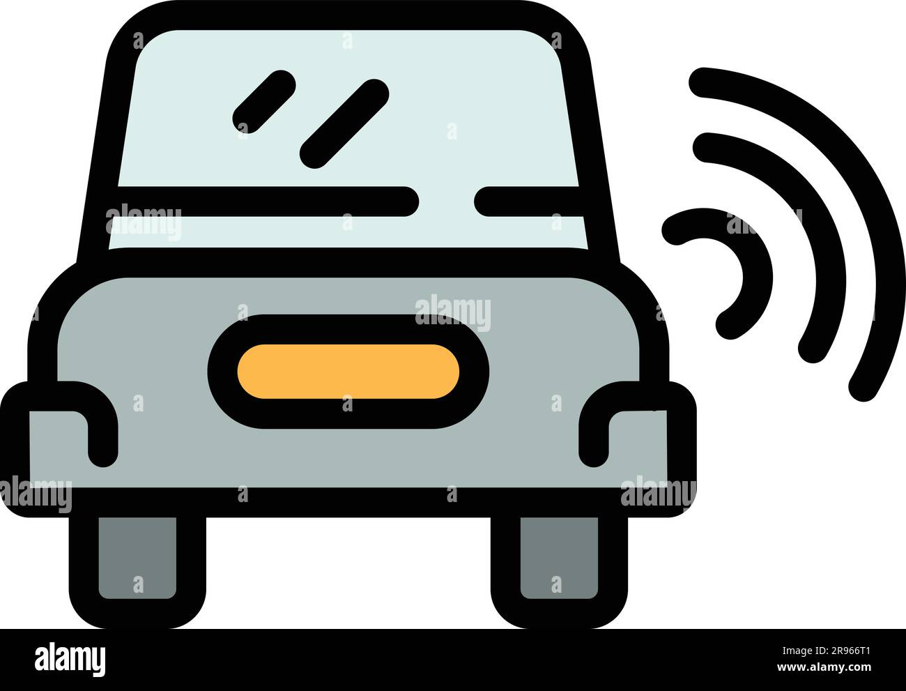 Speed radar alert icon. Outline Speed radar alert vector icon for web ...