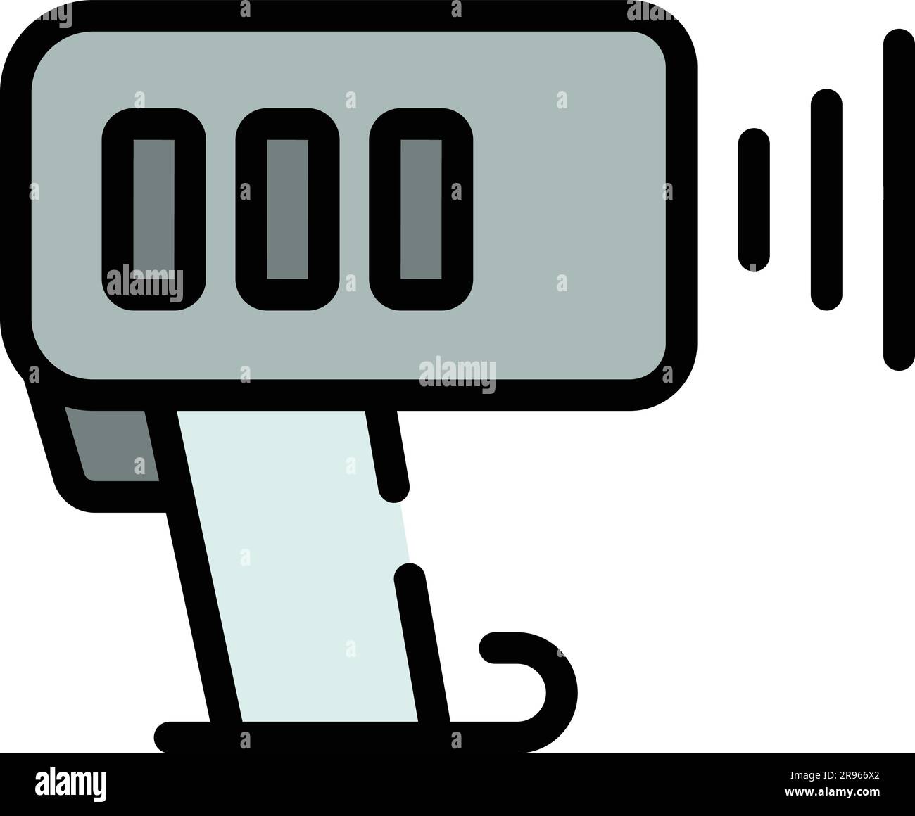 Speed radar gun icon. Outline Speed radar gun vector icon for web design isolated on white ...