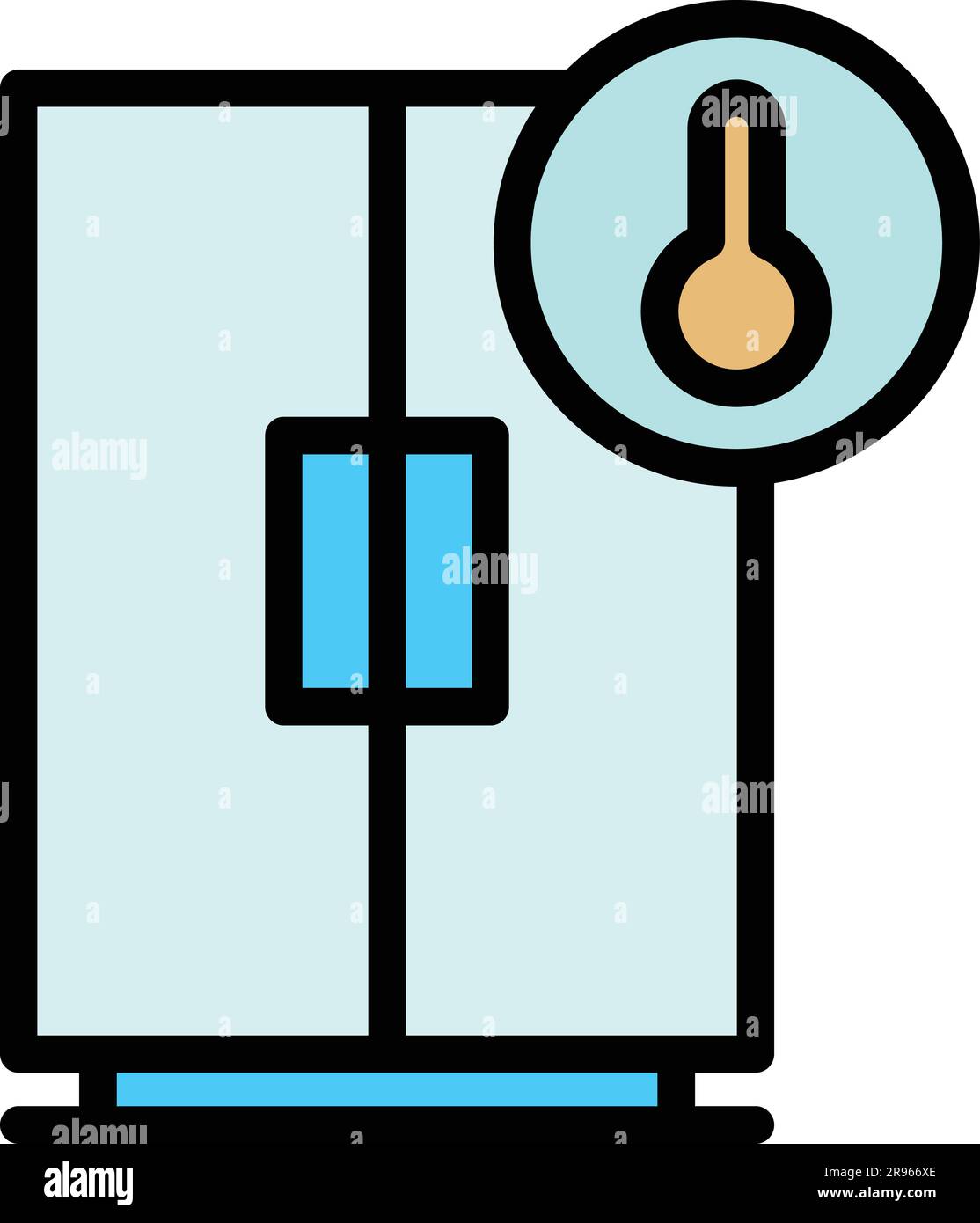 Temperature fridge icon. Outline Temperature fridge vector icon for web ...
