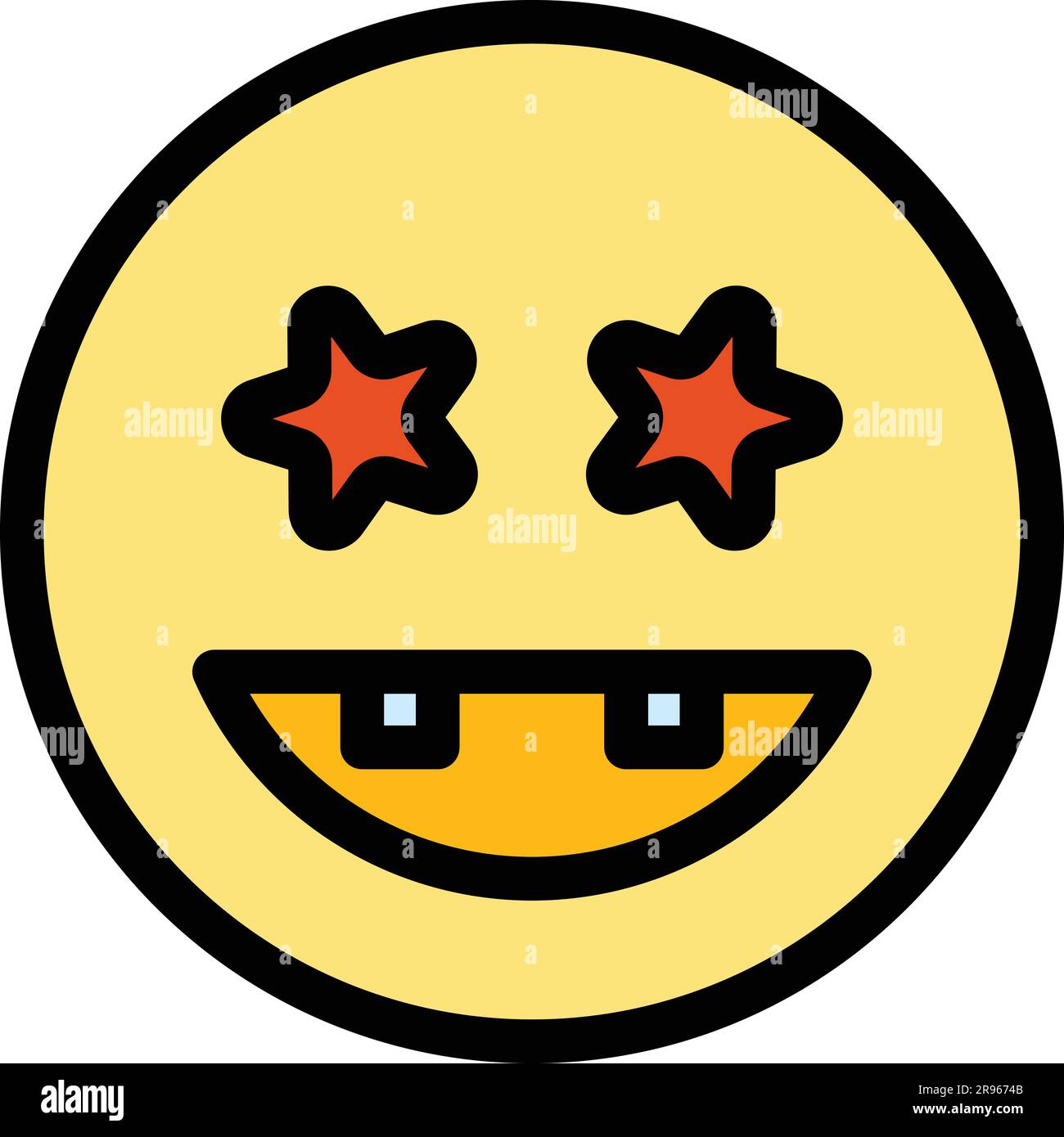 Excited face icon. Outline Excited face vector icon for web design ...