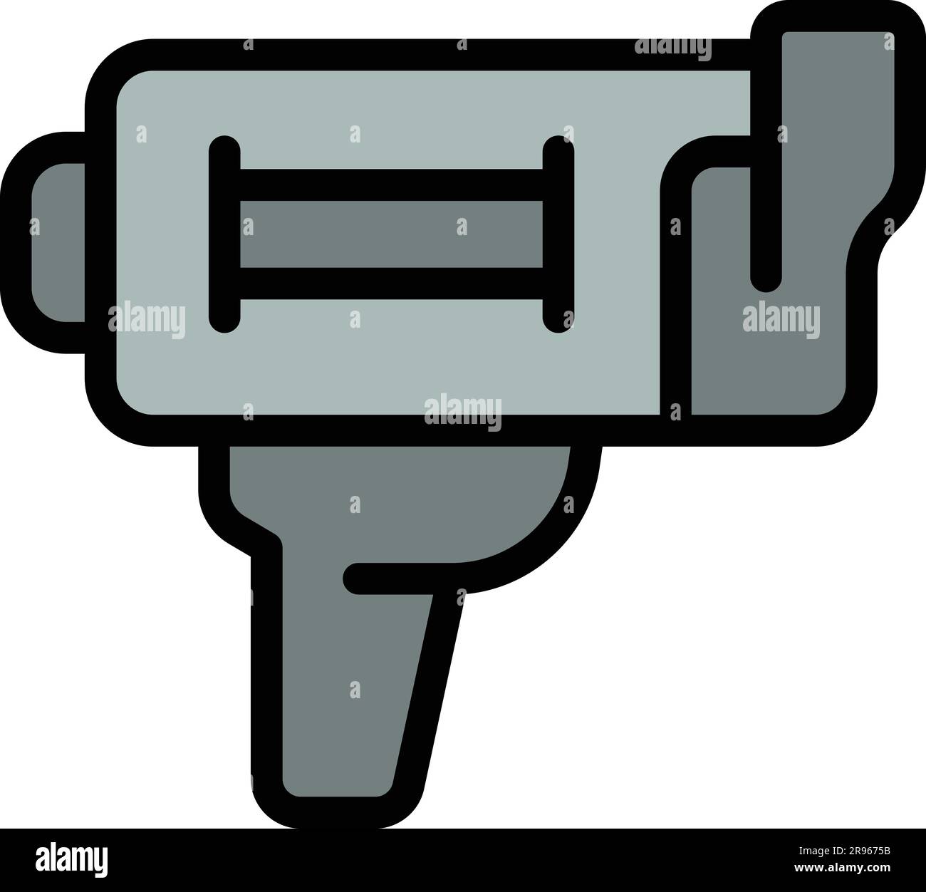Measuring radar gun icon. Outline Measuring radar gun vector icon for ...