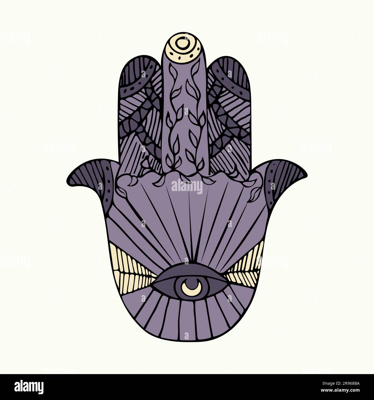 Hand drawn islamic, arabian or turkish, greek amulet Hamsa or Khamsa ...