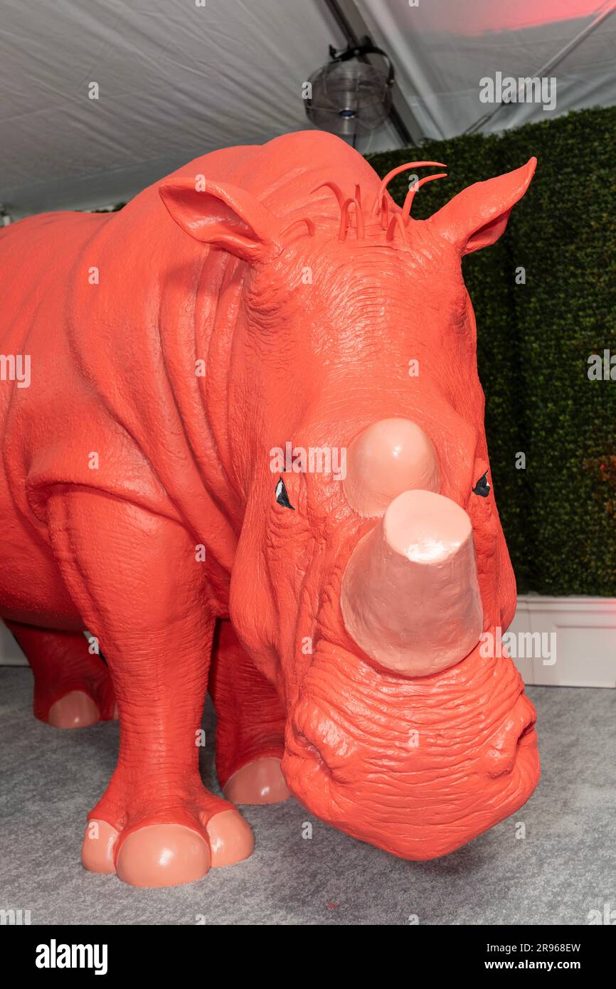 Sculpture of Rhinoceros installed at special screening of Netflix's ...