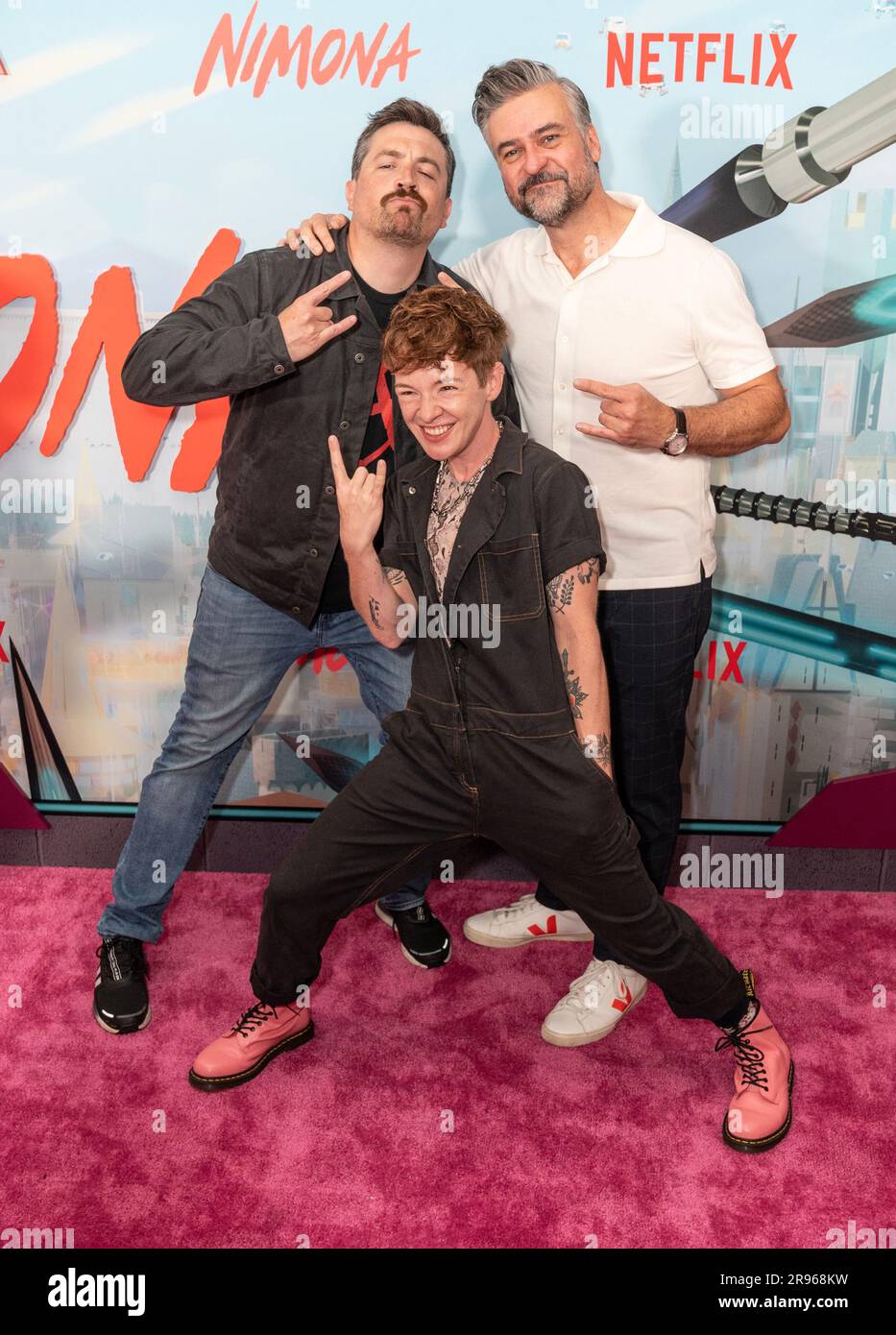 Nick Bruno, Troy Quane and ND Stevenson attend special screening of Netflix's Nimona in New York ...
