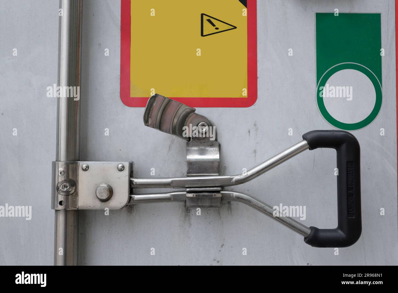 industrial lock for container rear door on trucks Stock Photo - Alamy
