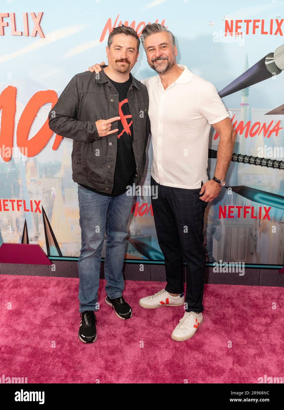 Nick Bruno and Troy Quane attend special screening of Netflix's Nimona in New York at AMC ...