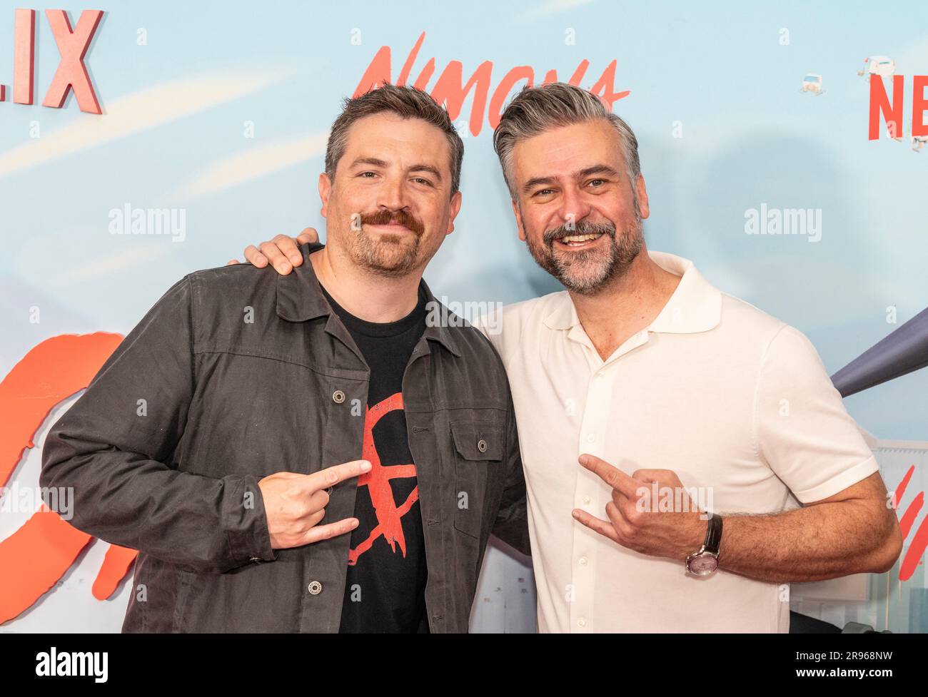 Nick Bruno and Troy Quane attend special screening of Netflix's Nimona in New York at AMC ...