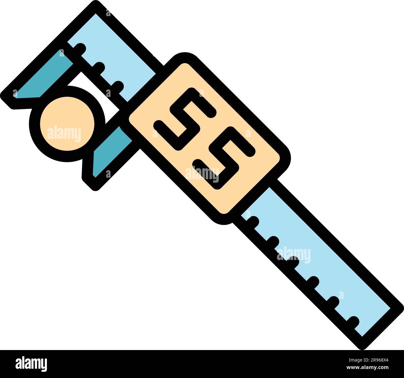 Digital micrometer construction icon. Outline Digital micrometer ...