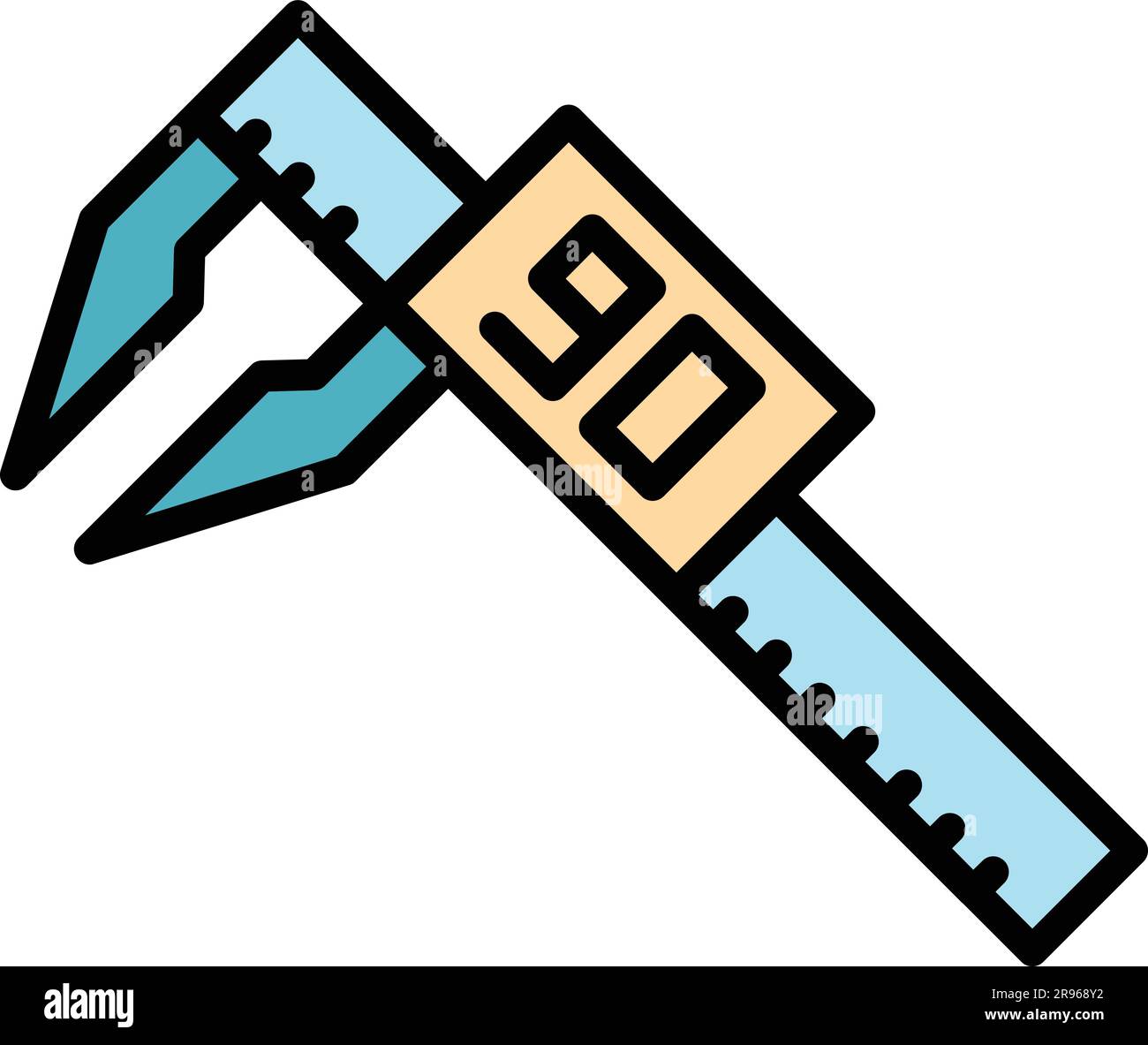 Digital micrometer display icon. Outline Digital micrometer display ...