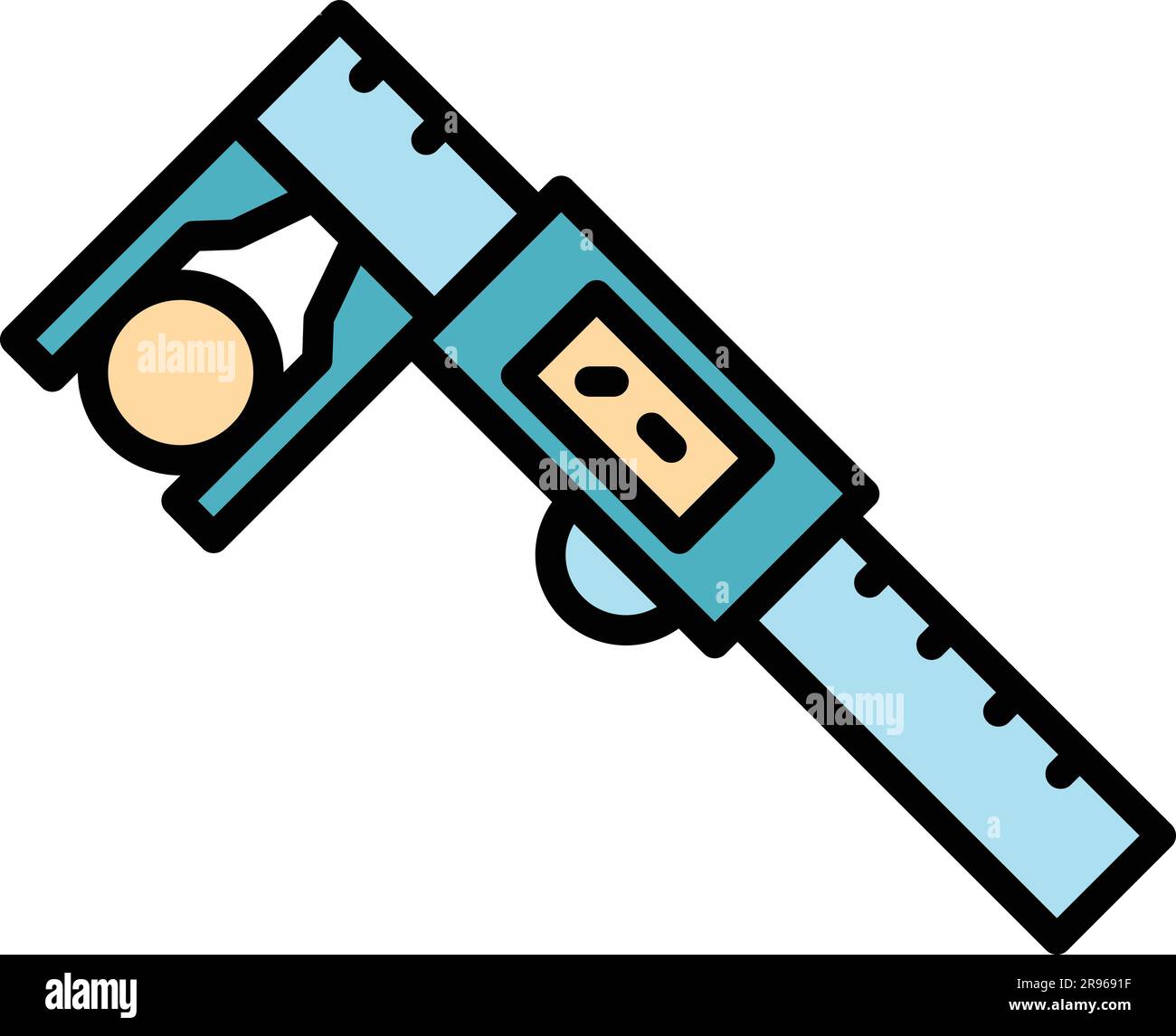 Digital micrometer linear icon. Outline Digital micrometer linear ...