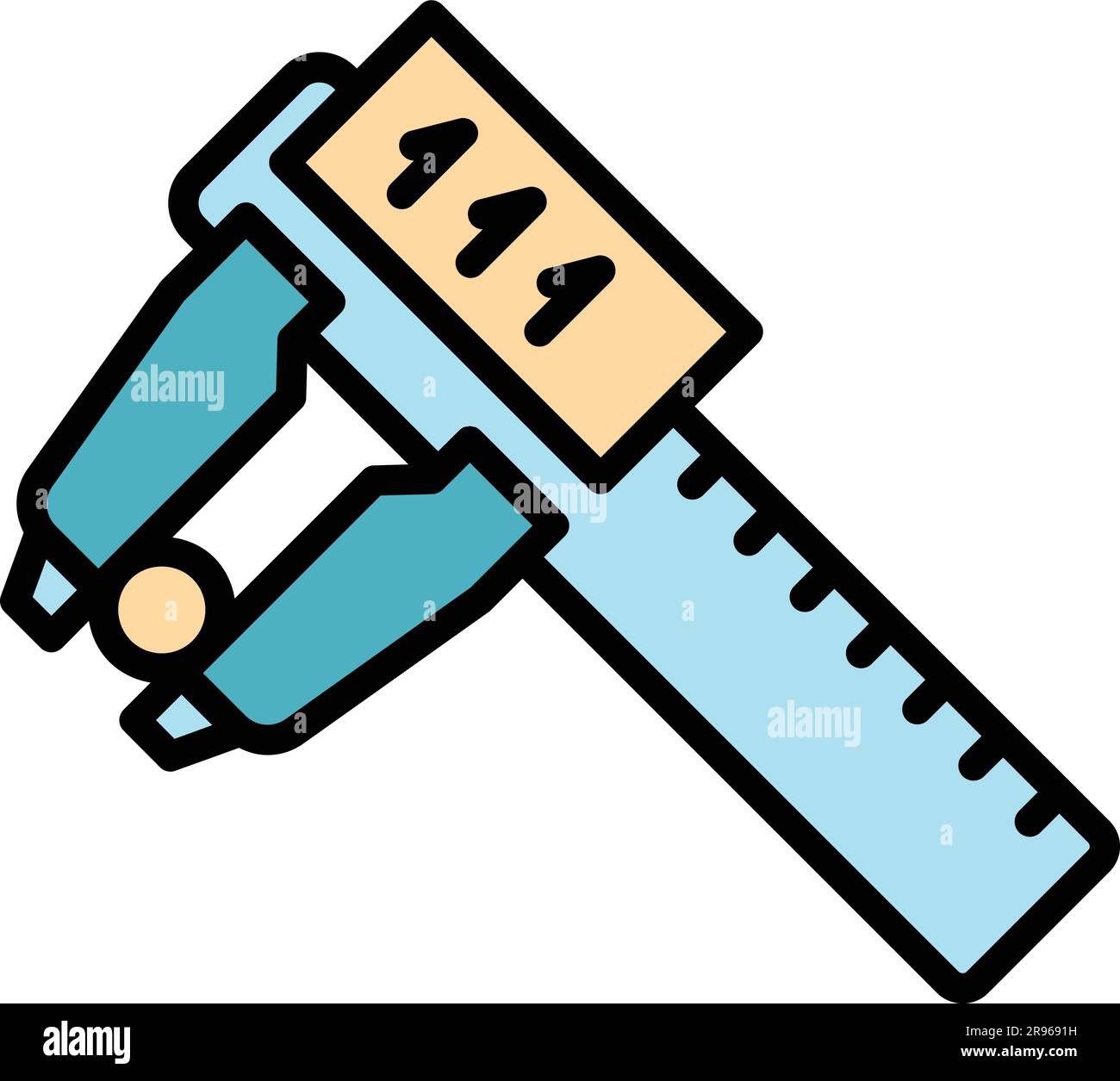 Digital micrometer scale icon. Outline Digital micrometer scale vector icon for web design ...