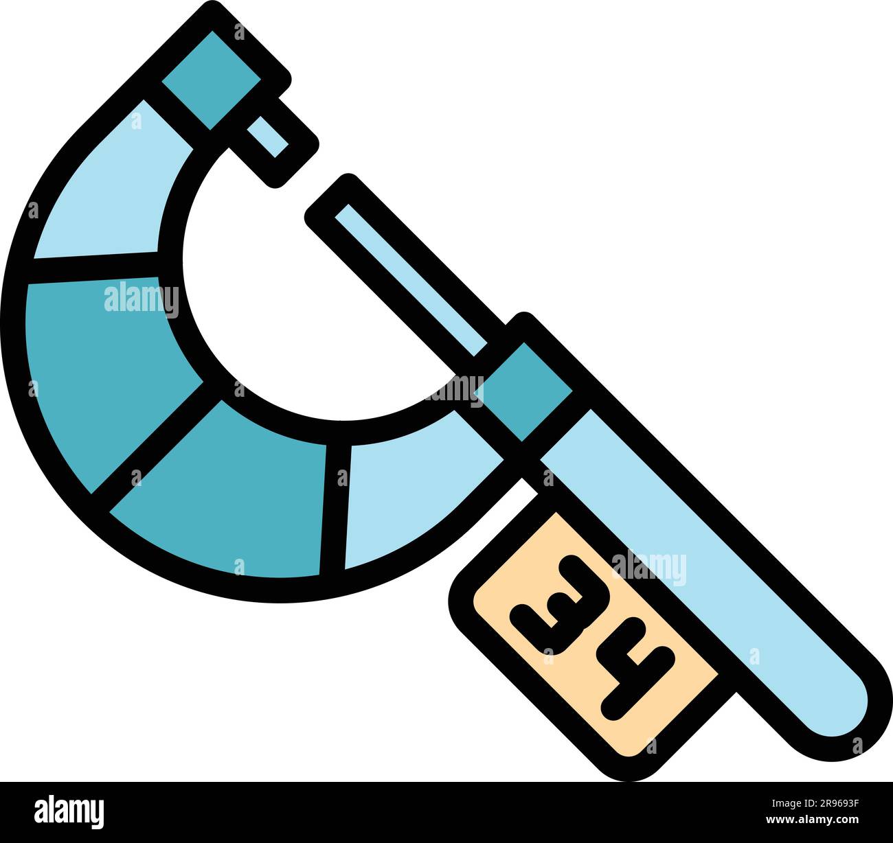 Digital micrometer precision icon. Outline Digital micrometer precision ...