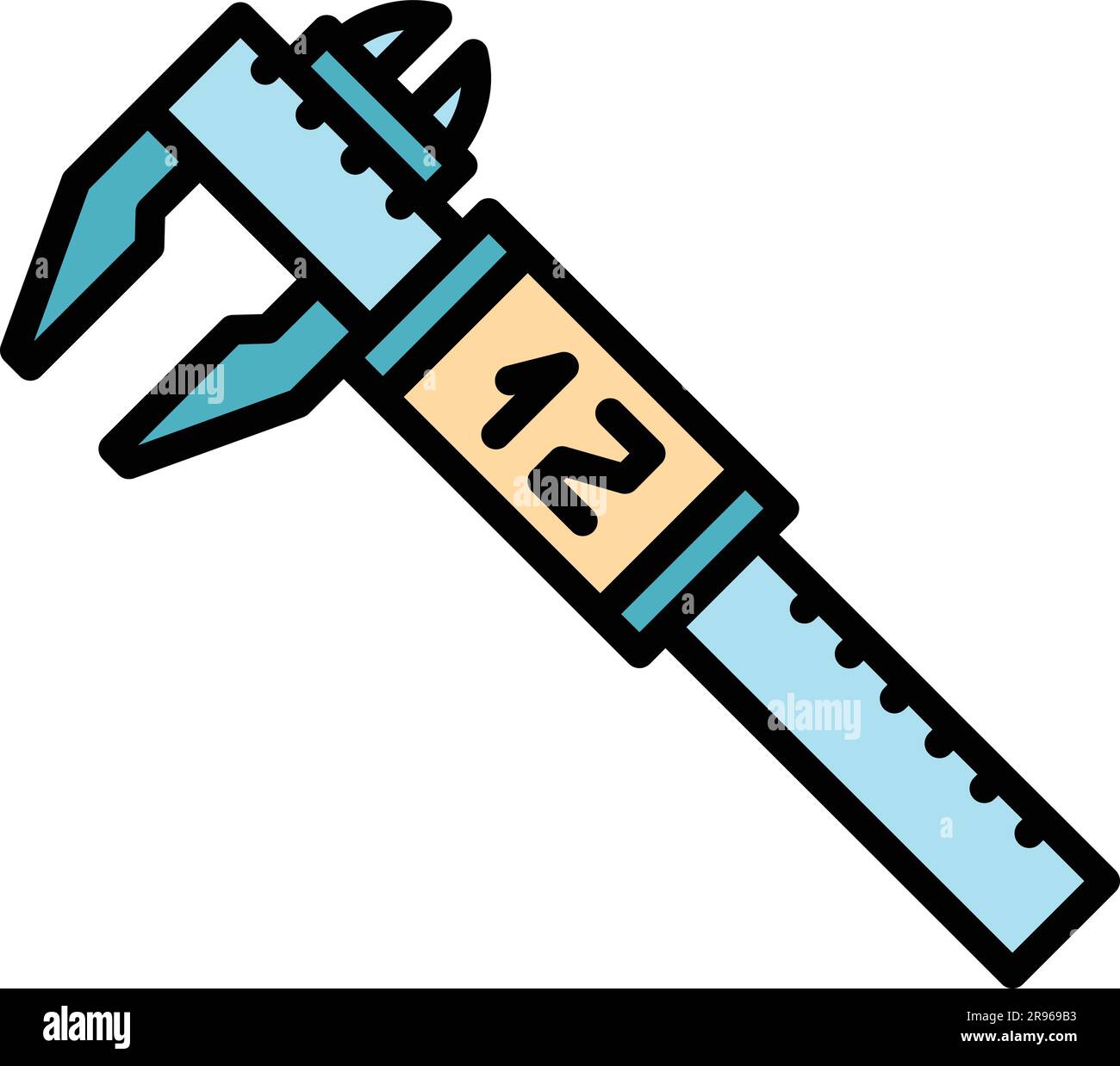 Digital micrometer object icon. Outline Digital micrometer object ...