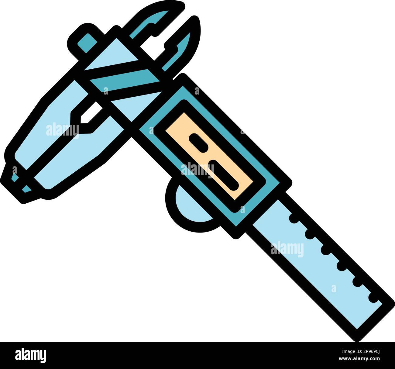 Digital micrometer control icon. Outline Digital micrometer control ...