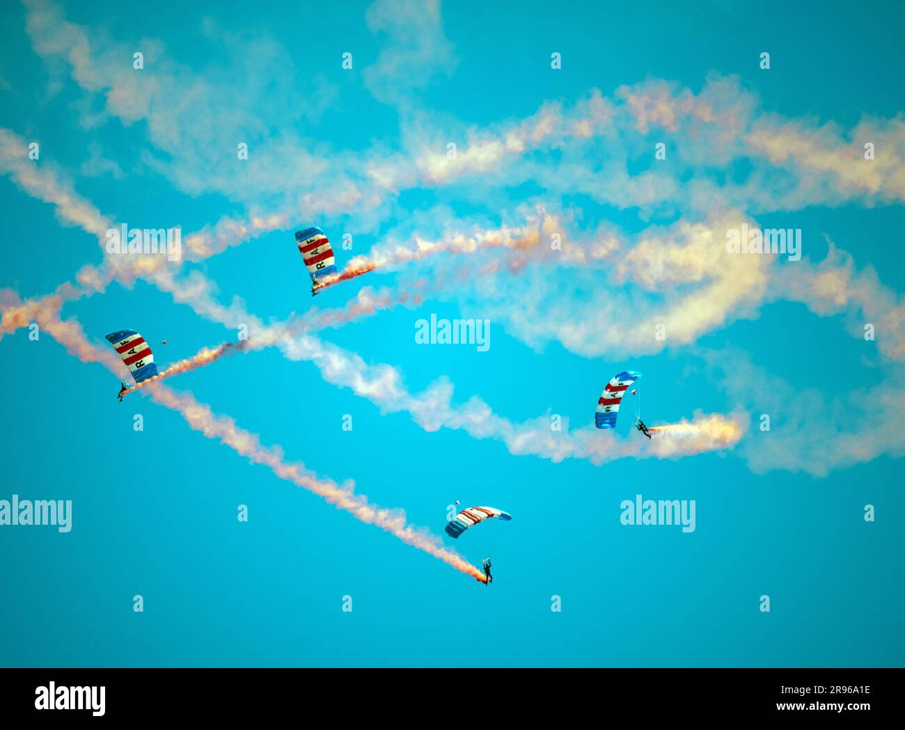 RAF Parachute Team, "The Falcons" taking part in the Armed Forces Day ...