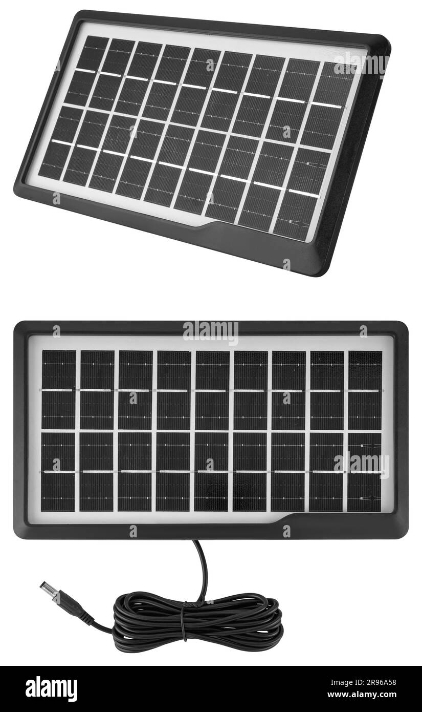 solar portable panel on a white background in insulation Stock Photo ...