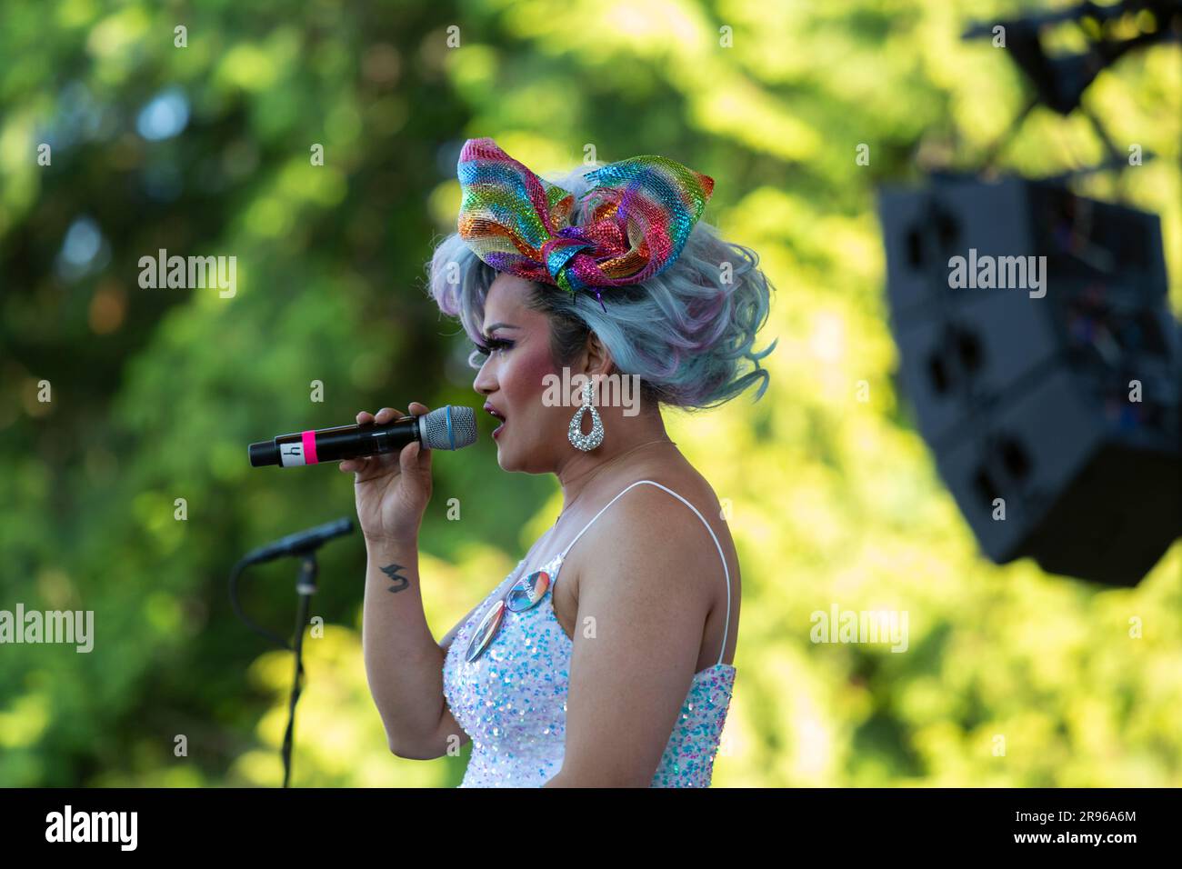 Host Aleksa Manila opens the Trans Pride celebration in Seattle’s ...