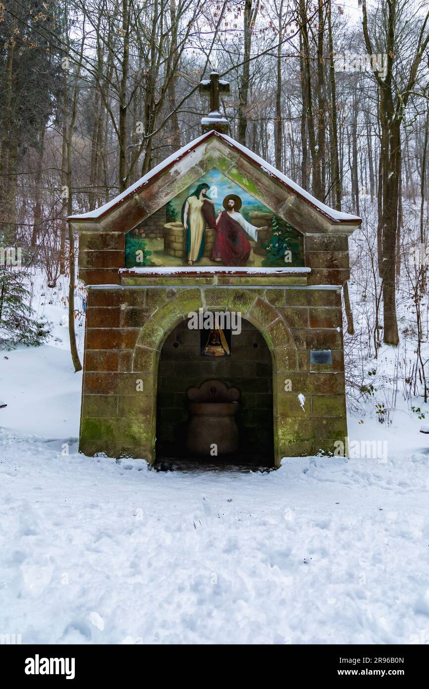 Bardo, Poland - January 2023: Small building with Mary's Mountain ...