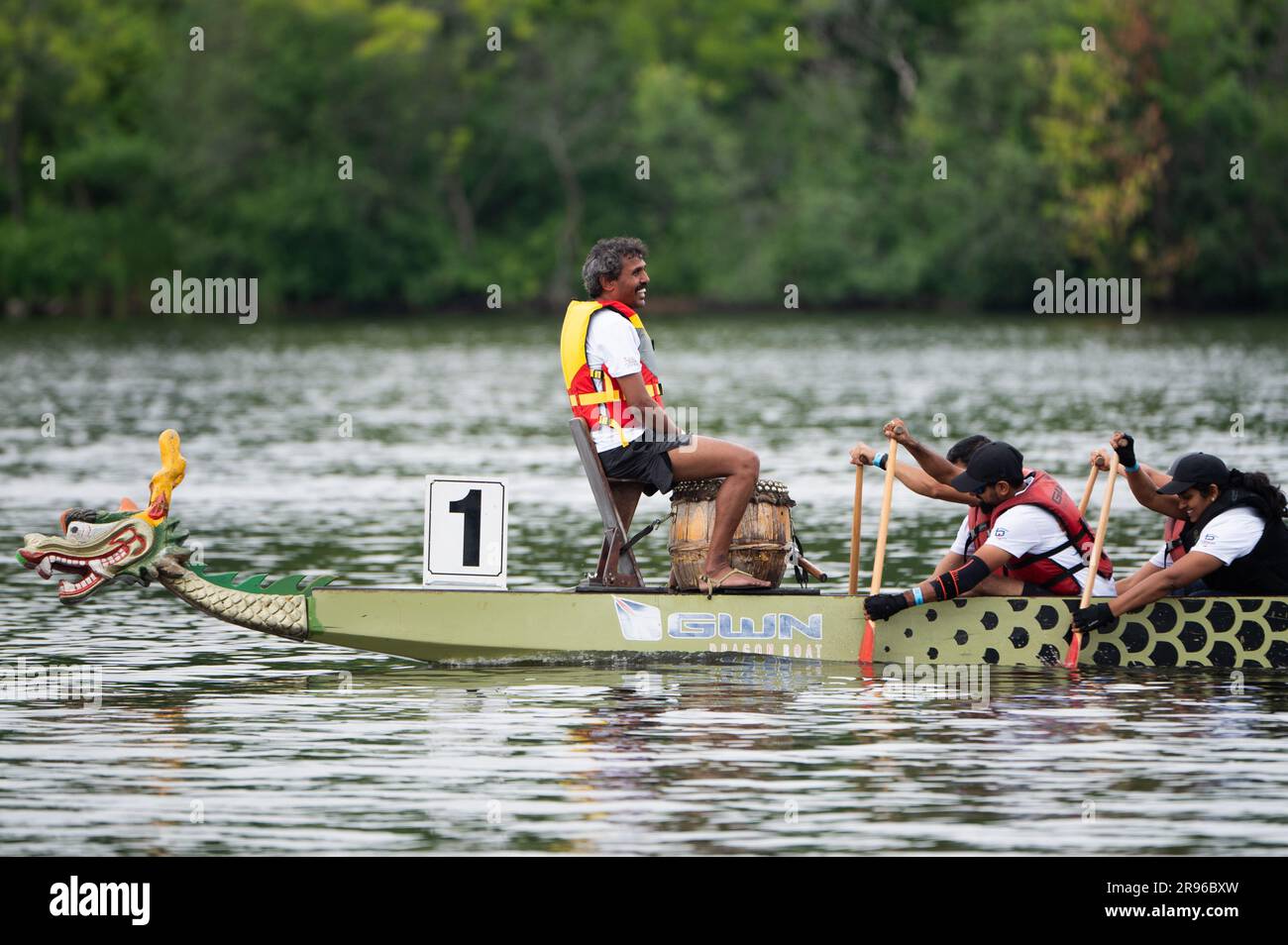 Ottawa, Canada. 24th June, 2023. A drummer, who helps the streerperson ...