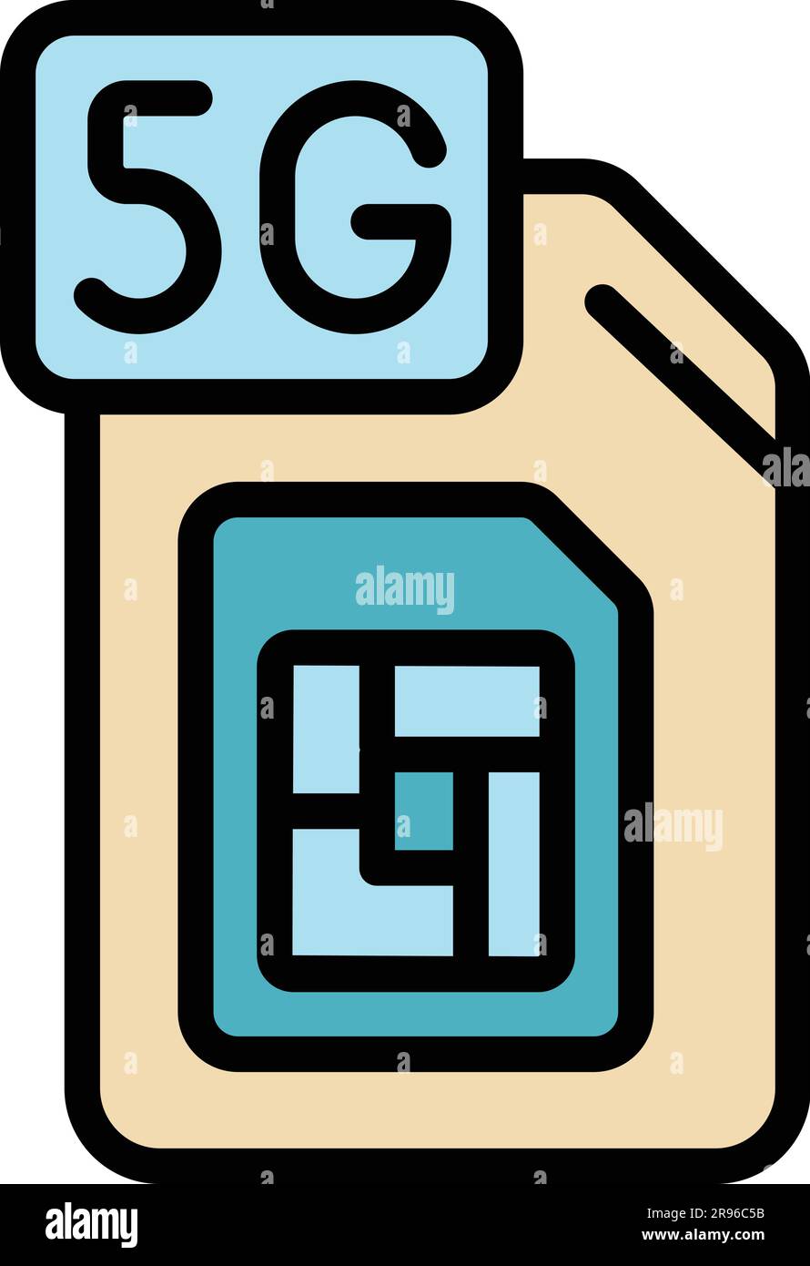 5g network sim icon. Outline 5g network sim vector icon for web design ...