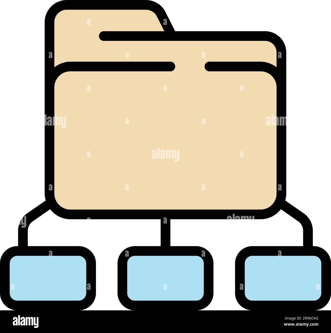 Folder network internet icon. Outline Folder network internet vector ...