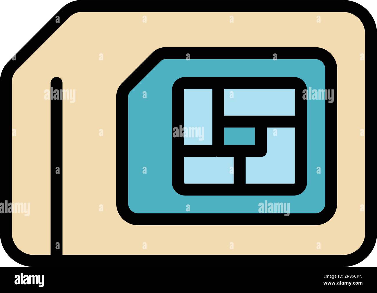 Sim card icon. Outline Sim card vector icon for web design isolated on ...