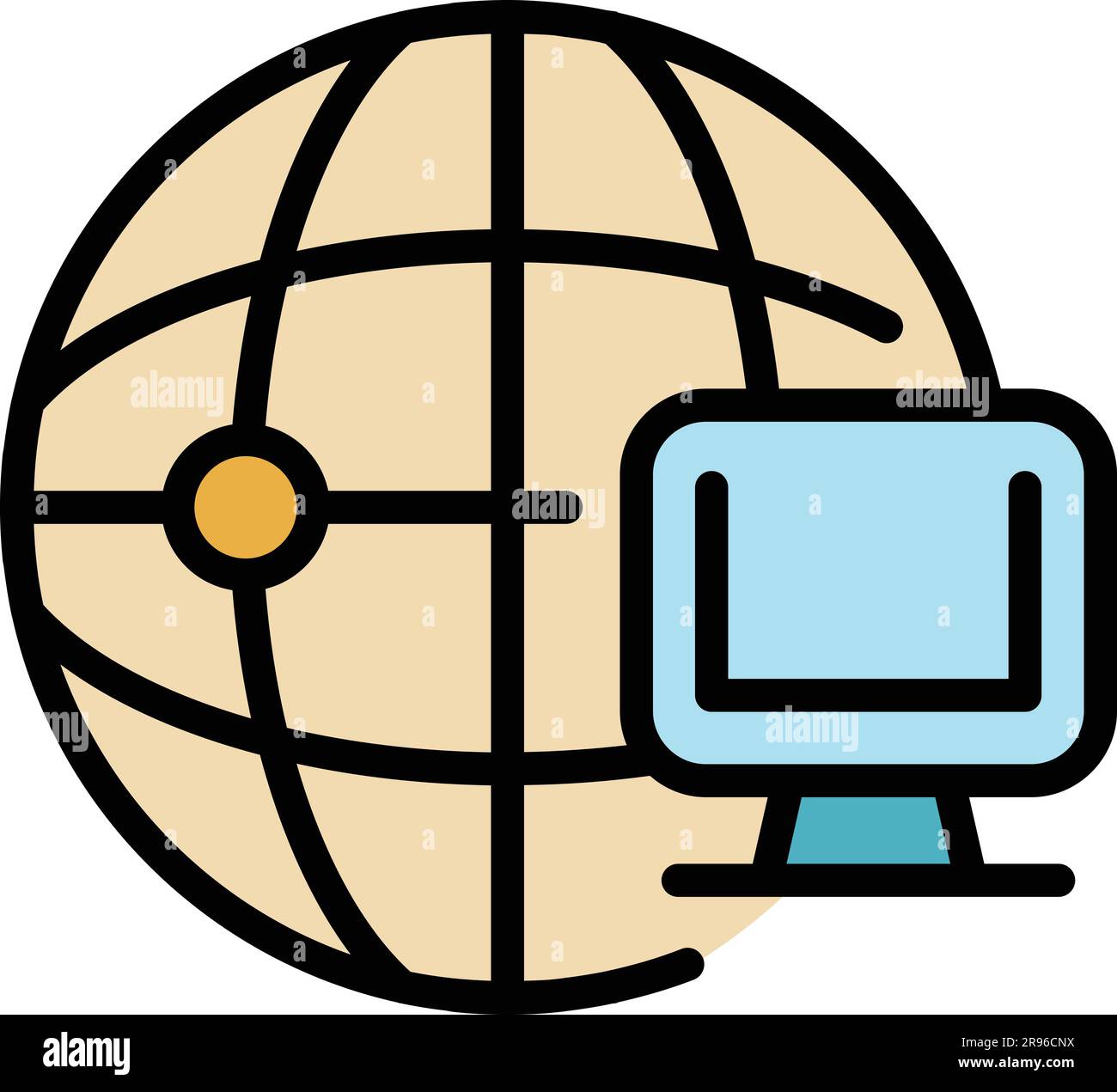 Global internet icon. Outline Global internet vector icon for web ...