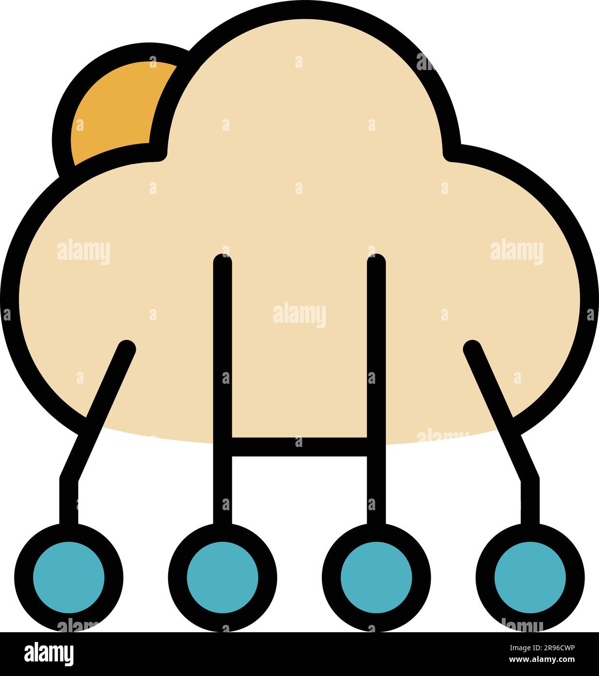 Smart cloud internet icon. Outline Smart cloud internet vector icon for ...