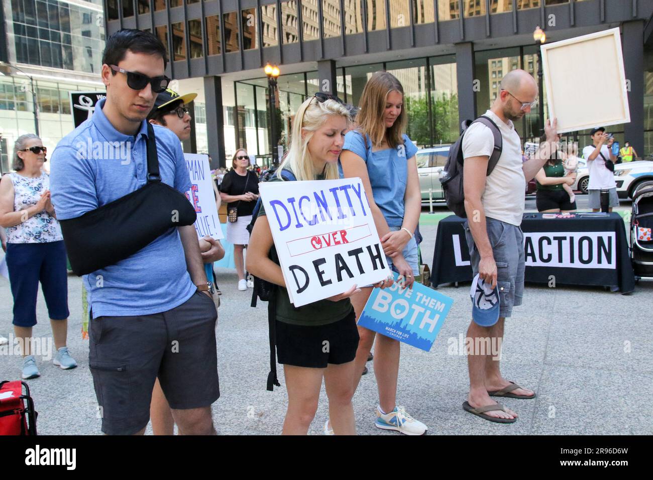 People attending the counter Pro-Life rally across the street from the ...