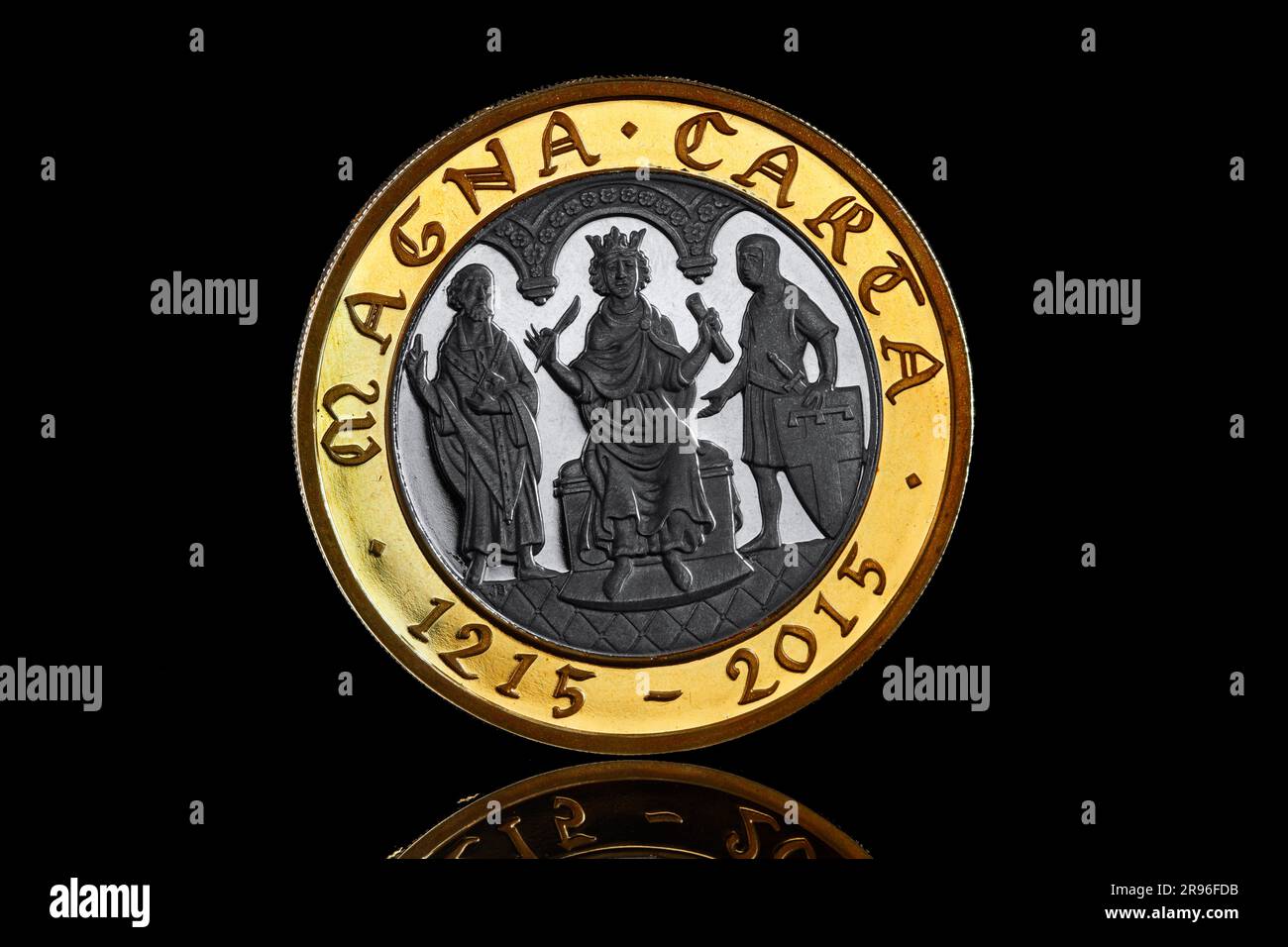 A UK 2015 £2 coin to commemorate the 800th anniversary of the Magna ...