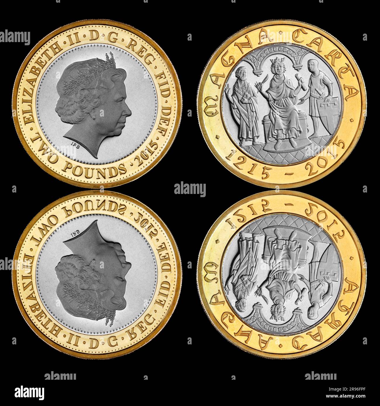 £2 coin issued in 2015 in the UK to commemorate the 800th anniversary ...