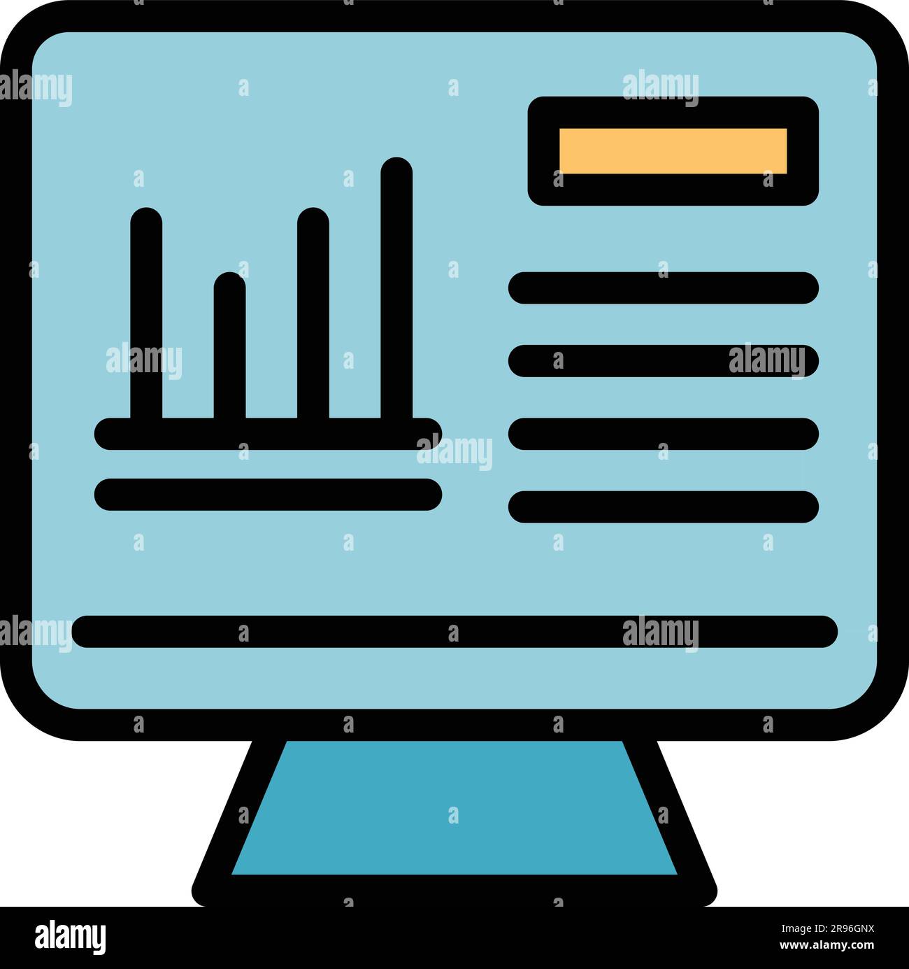Computer search engine icon. Outline Computer search engine vector icon ...
