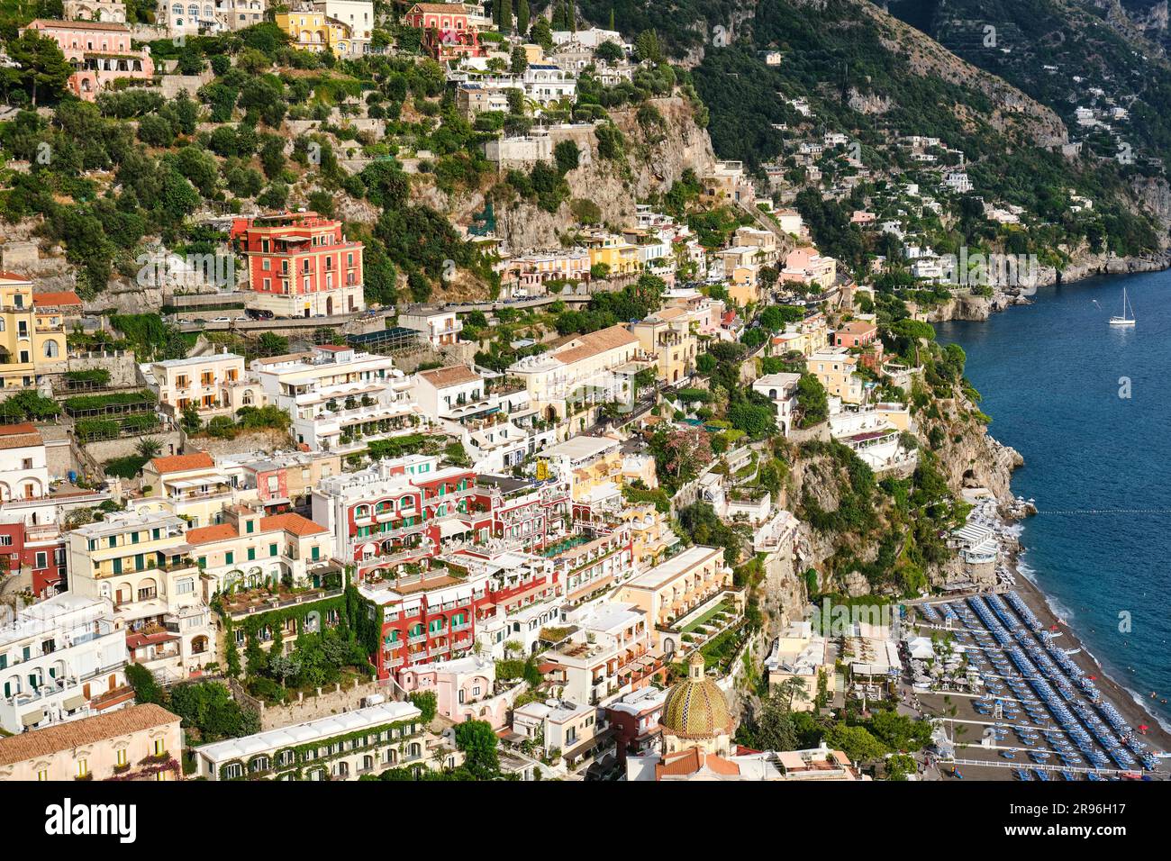 The beautiful village of Positano on the Italian Amalfi Coast Stock ...