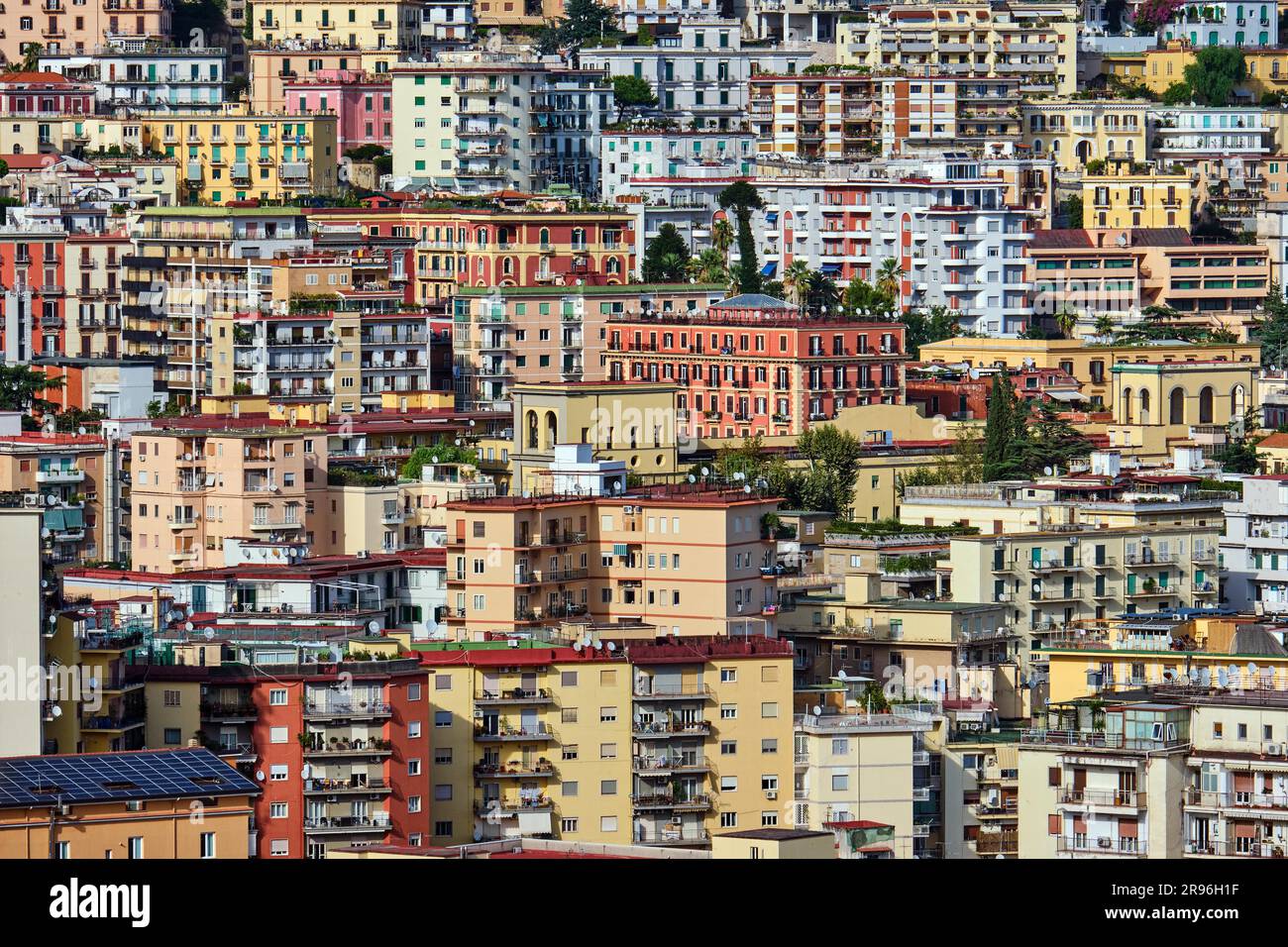 Detail of a residential area with high-rise apartment buildings in ...
