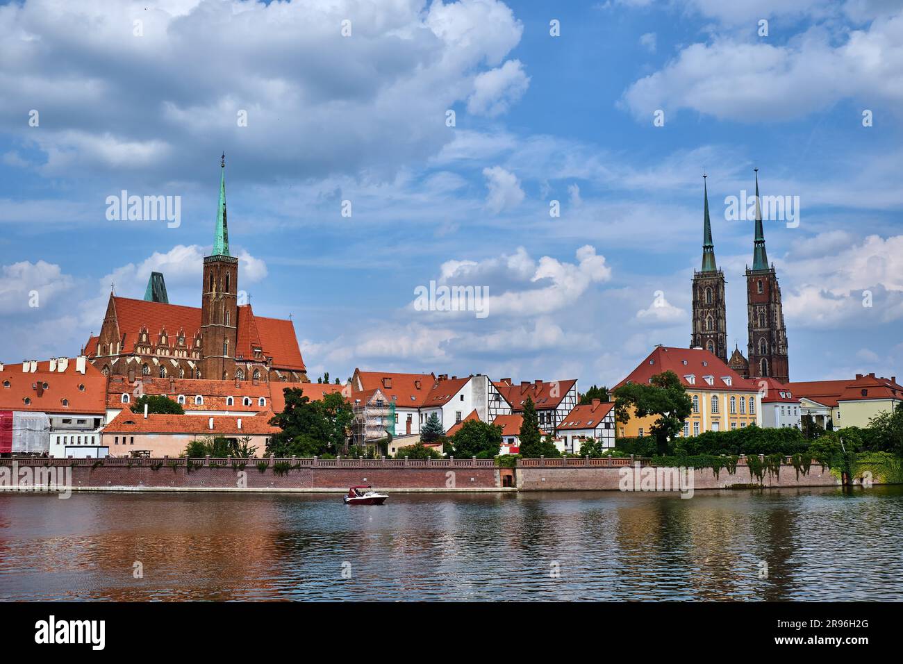 The Cathedral Island with St. John's Cathedral in Wroclaw, Poland Stock ...