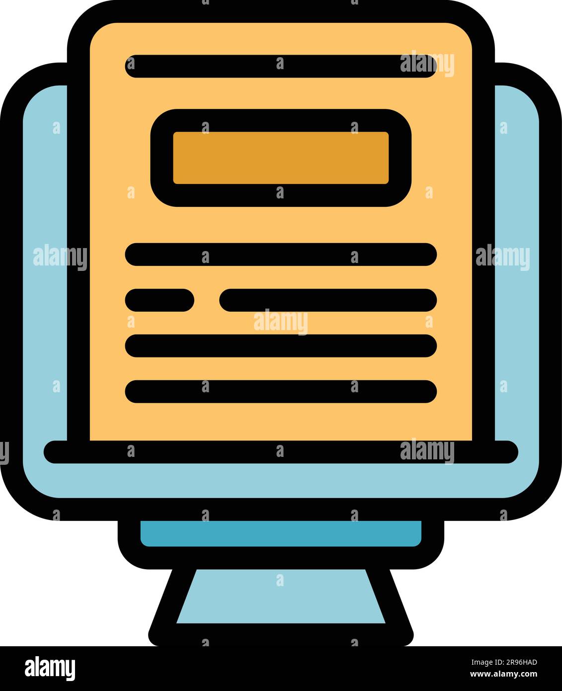 Document search engine icon. Outline Document search engine vector icon ...
